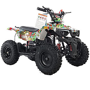 X-PRO Bolt 40cc ATV 4 Wheelers 40cc ATV Quads Quad with Gloves, Goggle and Face Mask (Cartoons)