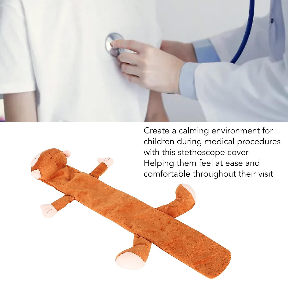 Stethoscope Covers,Stethoscope Cover Scrunchie,Cloth Stethoscope Sleeve,Cute Animal Shape Plush Stethoscope Cover Sleeves Stethoscope Accessories for Nurses Doctors (Monkey)