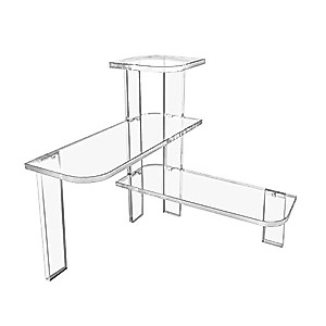 STAUBER Best Acrylic Countertop Corner Shelf Organizer (Clear) - 3 Tier Shelves for Kitchen or Bathroom - Storage Display Counter Shelves