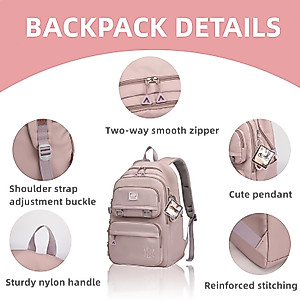 Armbq Girls Backpack Large-Capacity Middle Elementary School Casual Bookbag Kids Outdoor Travel bag Solid Color Daypack for Teens
