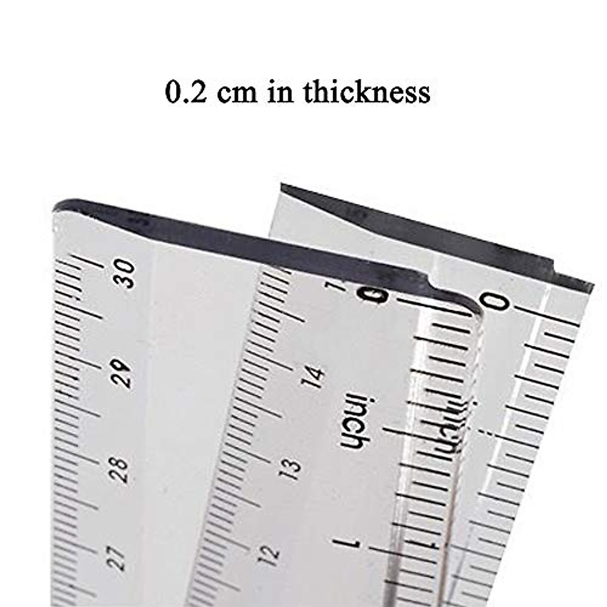 2 Pack Plastic Ruler Straight Ruler Clear See Through Measuring Acrylic Tool for Student School Office with Centimeters and Inches(6 Inch+12 Inch)