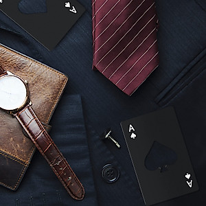 60 Pcs Casino Bottle Opener Credit Card Size Opener Gifts for Groomsmen Funny Can Beer Opener Poker Shaped Stainless Steel Ace Card Bottle Cap Openers for Wedding Birthday Party Table Tools Supplies