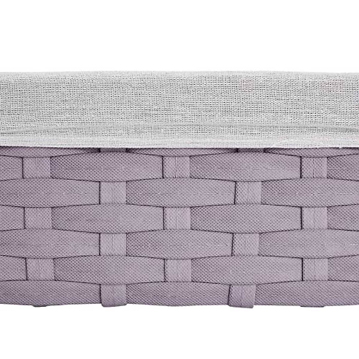 5 Piece Set Woven Nesting Storage Baskets, Decorative Wicker Bins for Organizing, Lavender (3 Sizes)