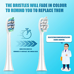 Replacement Toothbrush Heads for Philips Sonicare：8 Pack Soft Replacement Electric Brush Head Compatible with Phillips Sonicare Snap-on System