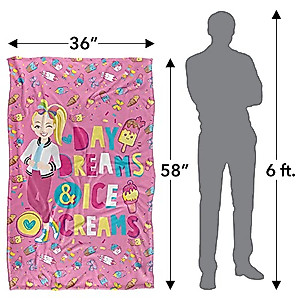 JoJo Siwa Blanket, 36"x58" Day Dreams and Ice Creams Silky Touch Super Soft Throw Blanket