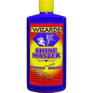 Wizards Shine Master Polish and Sealant - Cleans, Polishes and Seals Paint in One - Non-Carnauba Wax-Based Boat Water Spot Remover - Wax Replacement For Boat and Car Detailing Supplies - 12 oz