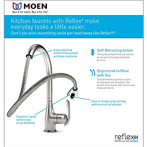 Moen S71708CSL Ascent One-Handle High Arc Pulldown Kitchen Faucet Featuring Reflex, Classic Stainless