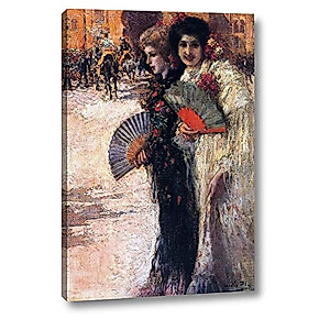 Mujeres a los Toros by Cecilio Pla y Gallardo - 16" x 24" Gallery Wrap Canvas Art Print - Ready to Hang