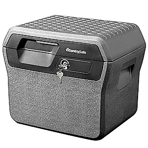 SentrySafe Fireproof and Waterproof Safe Box with Key Lock, File Safe with Carrying Handle for Documents, 0.66 Cubic Feet, 14.1 x 16.6 x 13.8 Inches, FHW40100