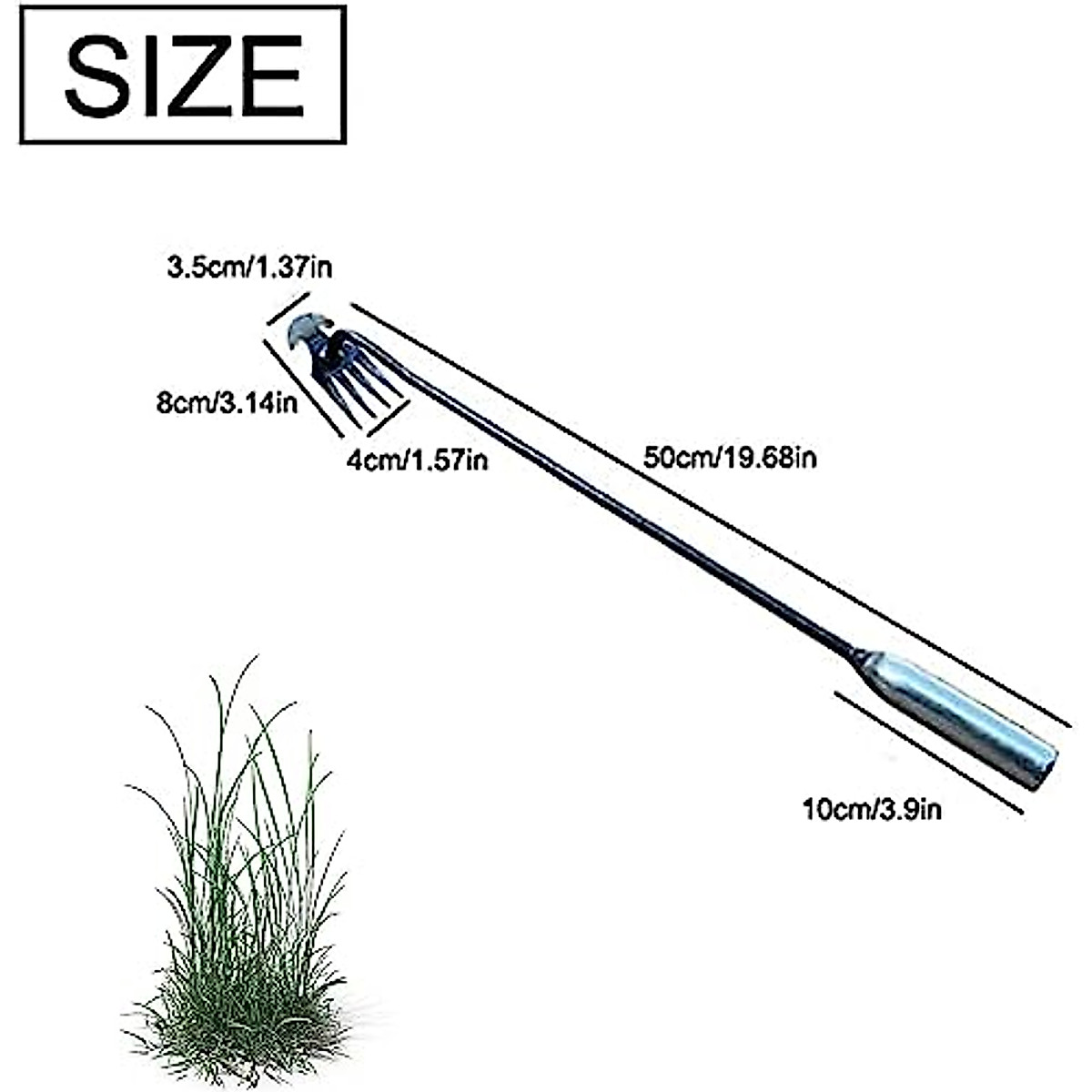 2023 New Weeding Tools Weed Pulling Tools,Manganese Steel Forging Weeding Machine,Hand Weeder Tool,Weed Puller 4 Teeth Dual Purpose Weeder,Garden Weeder Tools（50cm） (19.6IN)