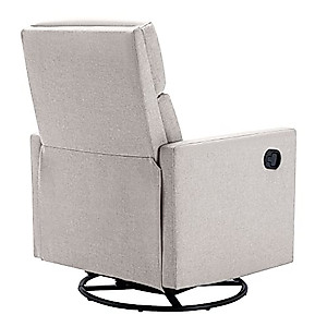 LUMISOL Modern Swivel Glider Rocker Recliner, Manual Recliner Gliders for Nursery, Upholstered Glider Reclining Chair with Tall Back for Living Room, Bedroom, Tan
