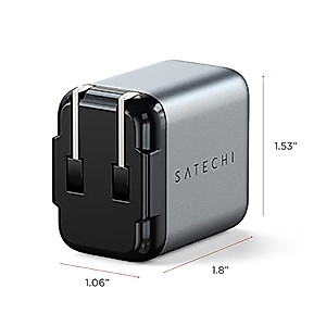Satechi 20W USB C PD Wall Charger – Supports Power Delivery – for M2/ M1 iPad Pro/Air, iPhone 14 Pro Max/14 Pro/14/14 Plus, iPhone 13 Pro Max/13 Pro/13/13 Mini (US)