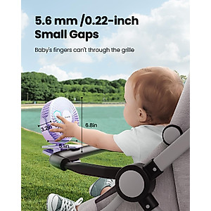 Gaiatop Portable Clip on Fan Battery Operated, Small Powerful 3 Speed Quiet 360° Rotate, USB Rechargeable Mini Personal Cooling for Desk Table Home Office Stroller Camping Purple
