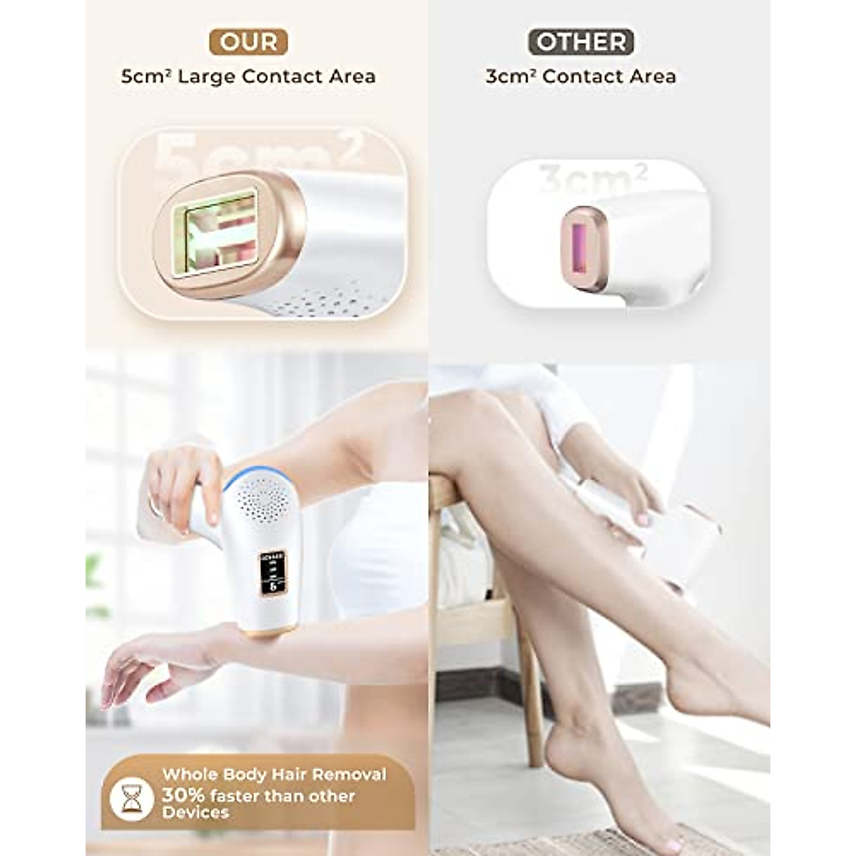 Laser Hair Removal for Women and Men, Upgraded 3 in 1 At Home IPL Hair Removal, 9 Levels and 999,900 Flashes Permanent Hair Remover,Painless Hair Remover on Face,Body,Bikini, Whole Body Treatment