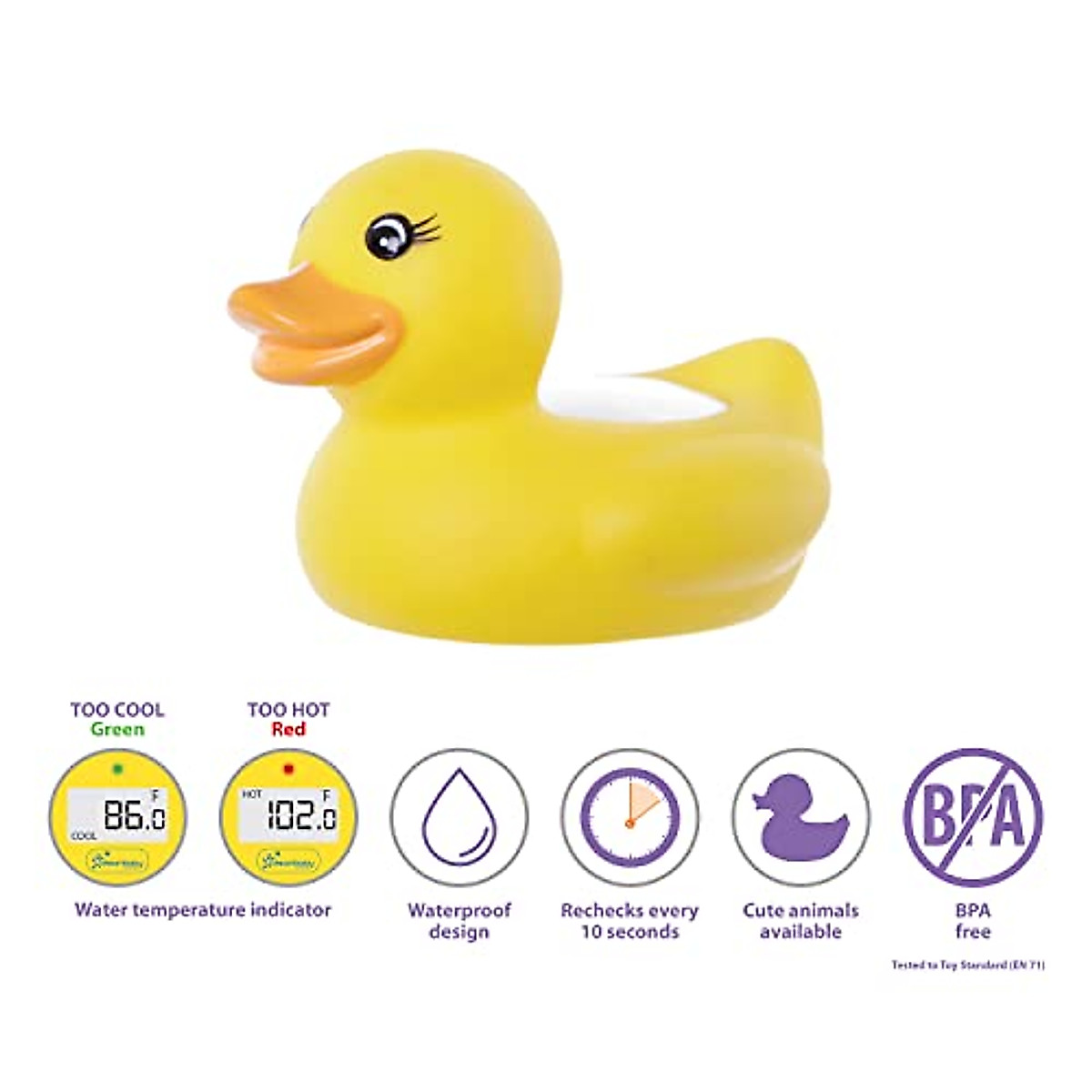 Dreambaby Baby Bath & Room Thermometer - Floating Toy Temperature Safety Monitor - Yellow Duck