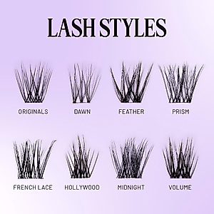 Lilac St - Originals Natural Faux Eyelash Clusters (10mm) - Soft, Natural Look - DIY Lash Extension Wisps - Lightweight & Lifelike - Lasts 10 Days - Cruelty Free, Vegan, Women Founded - 10 Lashes