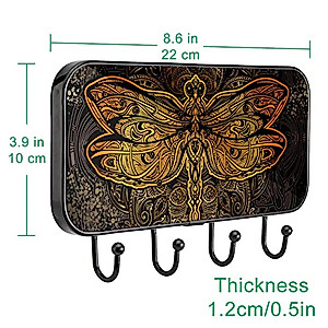 Vintage Retro Dragonfly Personalized Adhesive Hooks Towel Hooks Wall Hooks for Kitchen Bathroom