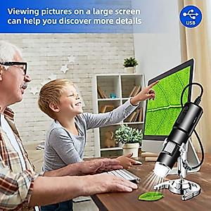 STPCTOU Wireless Digital Microscope 50X-1000X Handheld Portable Mini WiFi USB Microscope Camera with 8 LED Lights for iPhone/iPad/Smartphone/Tablet/PC-Black