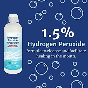 Hydrogen Peroxide Oral Rinse by DenMat; Fresh Mint Flavor. One Bottle of 16 Fluid Ounces (473 mL). Alcohol Free, for Oral Health, Minor Mouth Irritations, and Minor Gum Irritation.