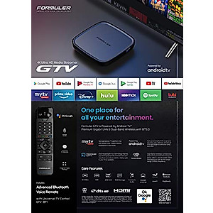 Formuler Gtv Certified Android Tv 9.0 + Bluetooth Remote Control + Extra Magnetic Phone Car