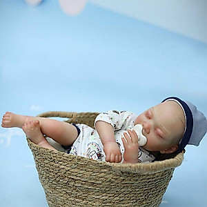 Adolly Gallery Realistic Reborn Baby Dolls Cute 20inch Soft Silicone Handmade Cloth Body Realistic Toddler Doll Lifelike Toy Gifts for Girl Age 3+ Name Bryan