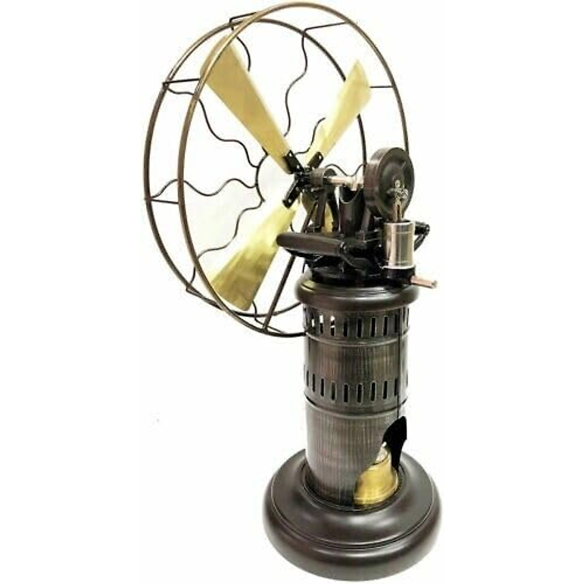 kerosene operated 15" Blades Steam Working Table Fan Vintage Metal Brass Style