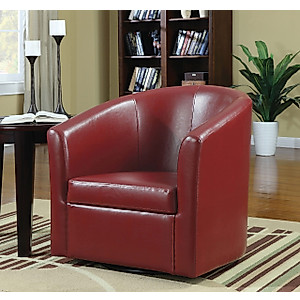 Coaster Home Furnishings Turner Upholstery Sloped Arm Accent Swivel Chair Red