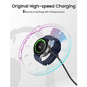Sinoacc Charger for Samsung Galaxy Watch 7/6/6 Classic/5/5 Pro/4/4 Classic/3/Active 2/Active 1/Ultra/Fe Galaxy Watch Charger 3.3Ft USB Magnetic Wireless Charging Cable Cord for Samsung Galaxy Watch