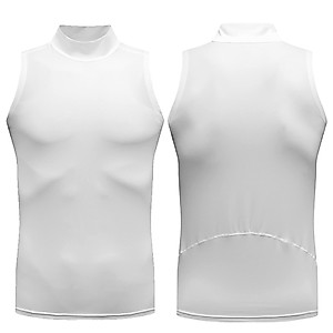 Compression Shirt Men Fitness Compression Tank Top Sleeveless Shirt Quick Dry Bodybuilding Workout Running Vest White M