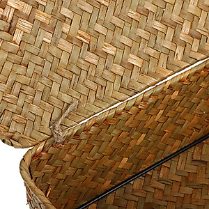 Rattan Storage Basket Makeup Organizer Multipurpose Container with Lid (S/M/L)