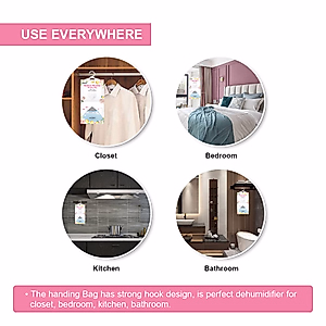 CANAGER Hanging Moisture Absorber, Lemon Rose Moistureproof Hanging Bag，Dehumidifier Bag (8 packs) Hanging Closet Dehumidifier Bags, Moisture Absorb 12.5 oz