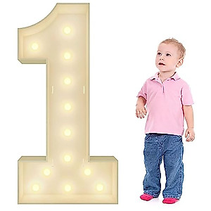 4FT Marquee Light Up Numbers Pre-Cut Frame Giant Marquee Numbers 1, Mosaic Numbers for Balloons, Two 20th 21st Birthday Decorations, 22nd Birthday Party Decor, 2023 Graduation Decorations