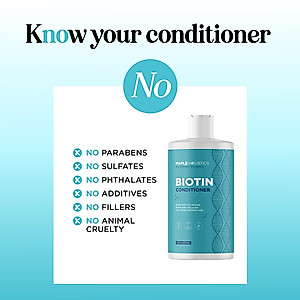 Volumizing Biotin Conditioner for Thinning Hair - Volumizing Conditioner for Fine Thin & Weak Hair - Sulfate Paraben & Silicone Free Hair Conditioner Nourishing Plant Proteins & B Vitamins (16 Fl Oz)