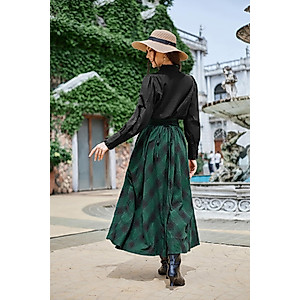 Scarlet Darkness Renaissance Shirt Women 1800s Victorian Edwardian Blouse Long Sleeve Shirt Black S