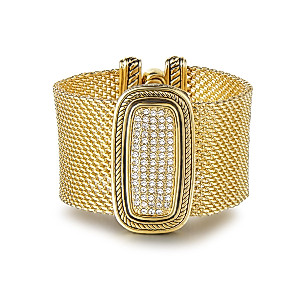 UNY Austrian Pave Crystals designer Inspired personality Bracelets alloy bangle jewelry Antique Jewelry (Gold)