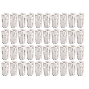 KISEER Plastic Baby Hanger Clips, 40 Pcs Slim-line Finger Clips Set Clothes Hanger Velvet Hanger (White)