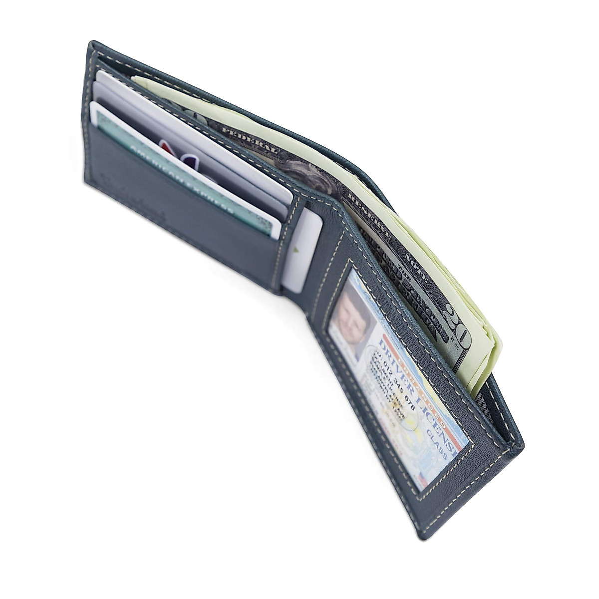 Timberland Men's Blix Slimfold Leather Wallet, Navy, One Size