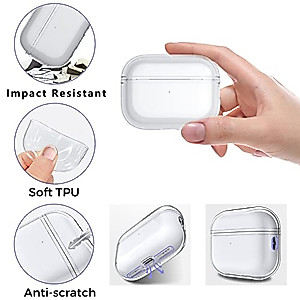Case Compatible for Airpods Pro 2nd Generation, New Soft TPU Shell Cover Shock Resistant Rugged Shell Protective Case with Keychain Suitable for AirPods Pro 2 (Clear A)