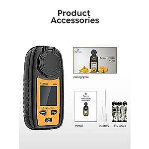 Aicevoos Digital Sugar Brix Refractometer brix Meter Automatic Temperature Compensation Range 0-35%，±0.2% Precision, Perfect for Fruits, Juices, Vegetables, Drinks and Coffee