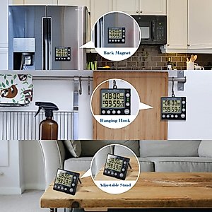 Runleader Kitchen Timer, Bakery Timer, Digital Display Cooking Timer Count Down/Count Up Timer with Magnetic Back,Independent Button,Aloud Alarm,for Cooking Learning Sport Office(Not Included battery)
