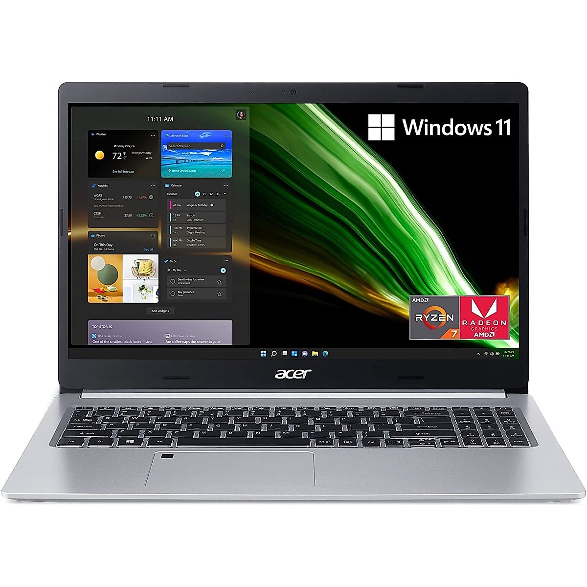 Acer Aspire 5 A515 Laptop 2022 15.6” FHD 1920 x 1080 Display AMD Ryzen 7 3700U, 4-core, AMD Radeon Graphics, 8GB DDR4, 256GB SSD, Backlit Keyboard, Fingerprint, Wi-Fi 6, Windows 11 Home