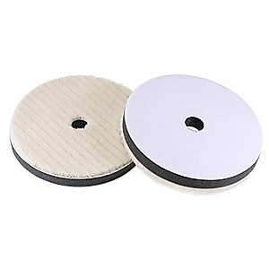 uxcell 6" Wool Felt Sponge Polishing Pad Hook and Loop Buffing Wheel with Hole Coarse Polishing for Orbital Polisher Buffer 2 Pcs