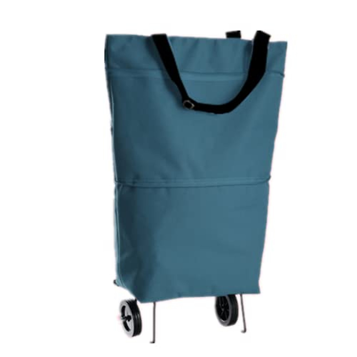 Foldable Shopping Cart Folding Shopping Bag Fashionable and Practical Shopping Carts Portable Hand-held Collapsible Sundries Bag for Picnic Trips and Shopping (Blue)