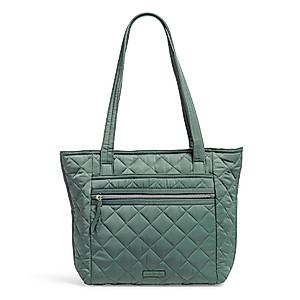 Vera Bradley Women's Performance Twill Small Vera Tote Bag, Olive Leaf, One Size