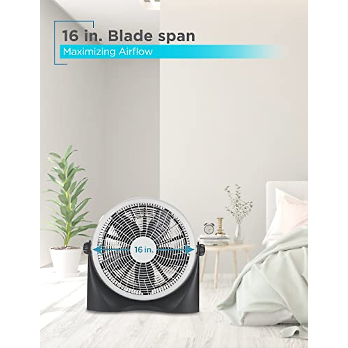 BLACK+DECKER Floor Fan for Home, Garage, Bedroom, or Office, Cooling Fan for Floor with 3 Fan Settings, Quiet Floor Fan with Adjustable Tilt Angle and Sturdy Base