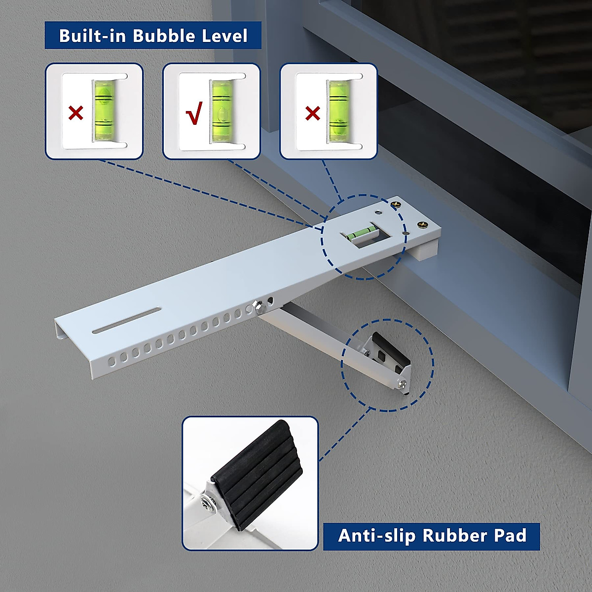 Wintcomfort Window Air Conditioner Bracket, Heavy Duty Support Bracket, Up to 165 lbs, Universal to Fit 5,000 to 22,000 BTU AC Units
