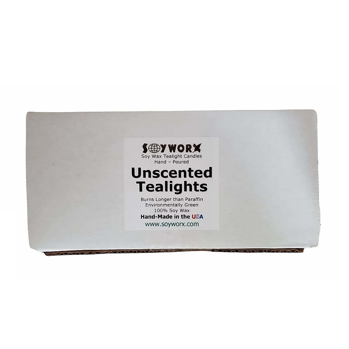 50 Soy Tealights by Soyworx Unscented All Natural Color White Tea Light