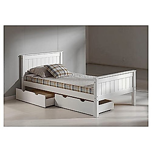 Alaterre Harmony Twin Bed with Storage Drawers, White
