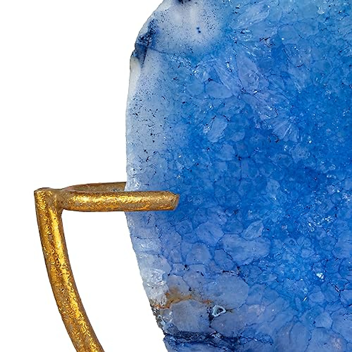 Decorative Agate Stone Slice on Metal Stand