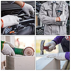 apauls Cotton Work Gloves, 12 Pairs Knitted Lightweight Work Safety Gloves, Elastic Cotton Glove for Painter Mechanic Industrial Warehouse Gardening Construction BBQ